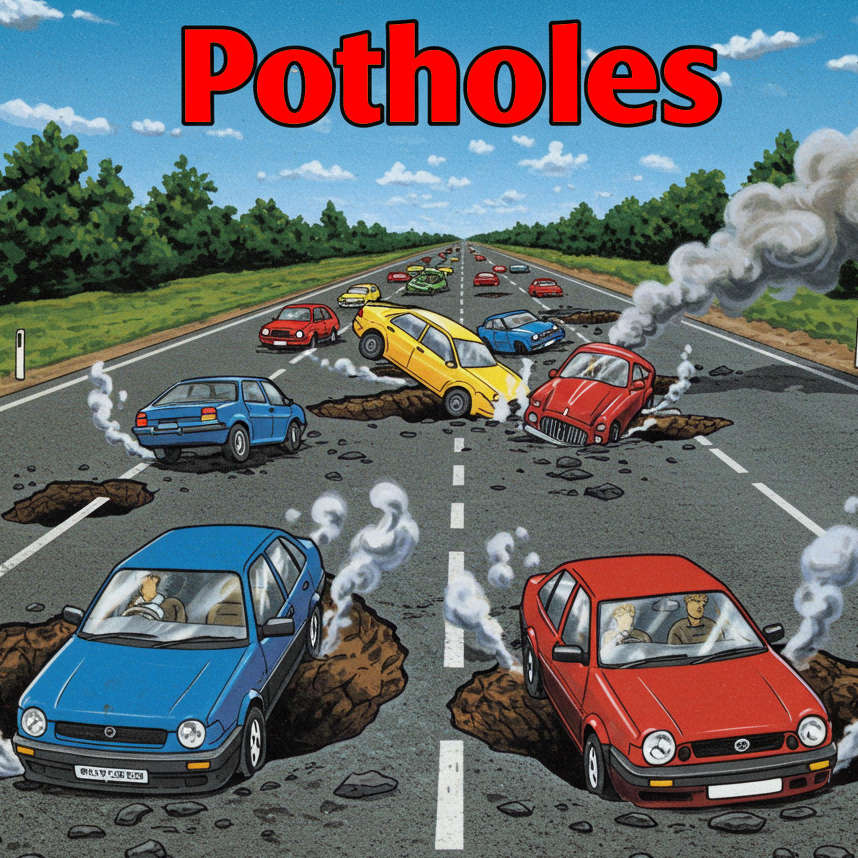 Great British PotHoles driving web game; for Android Apple iPhone iOS mobile PC Windows Mac ...